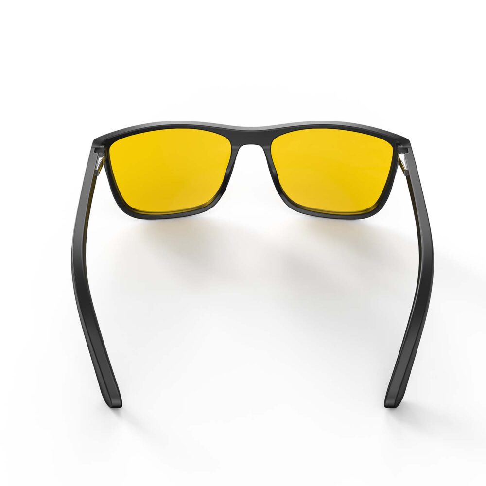 Amber Shield Wayfarer Light Sensitivity Glasses - Black | Gloojo