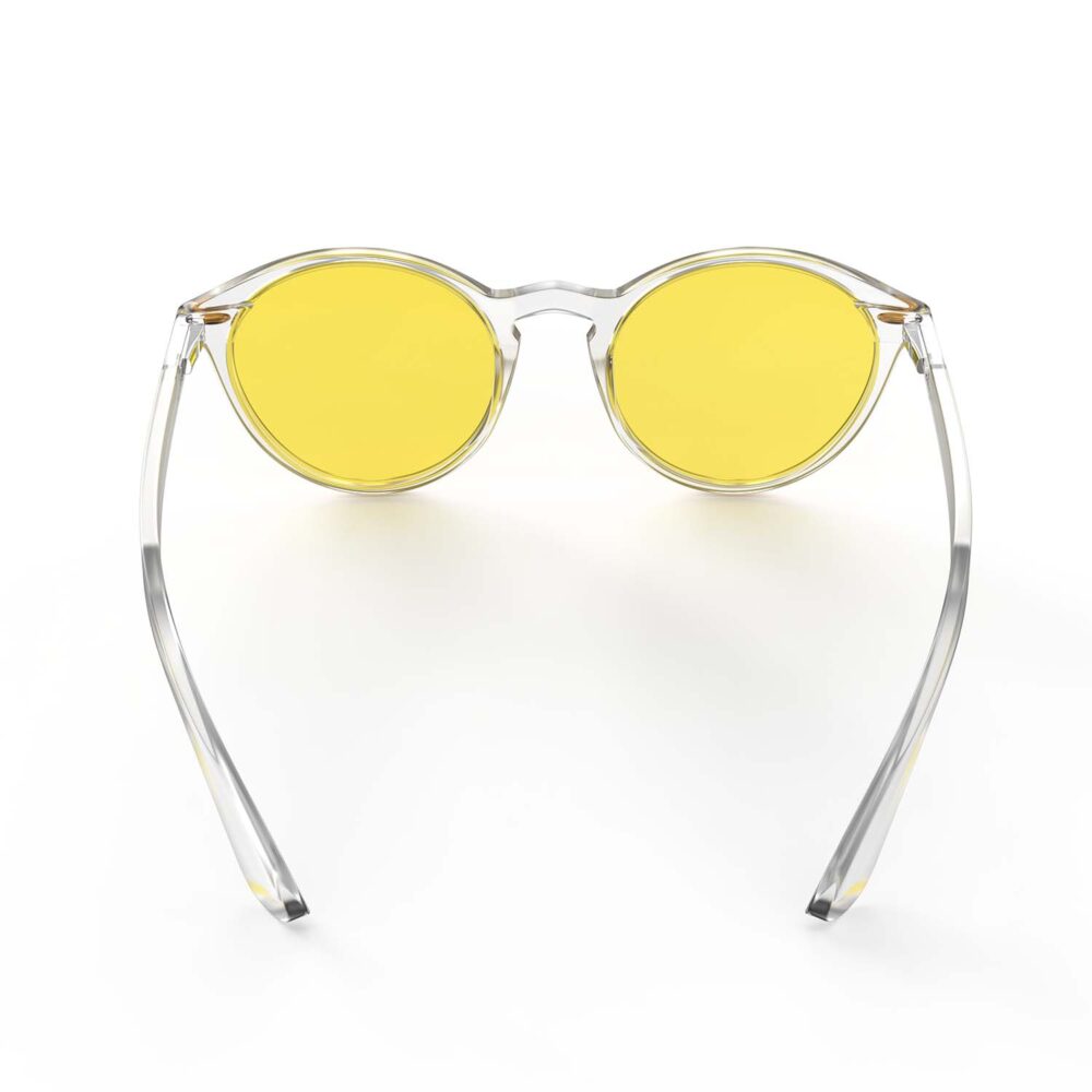 Sun Boost Round Yellow Screen Glasses - Clear | Gloojo