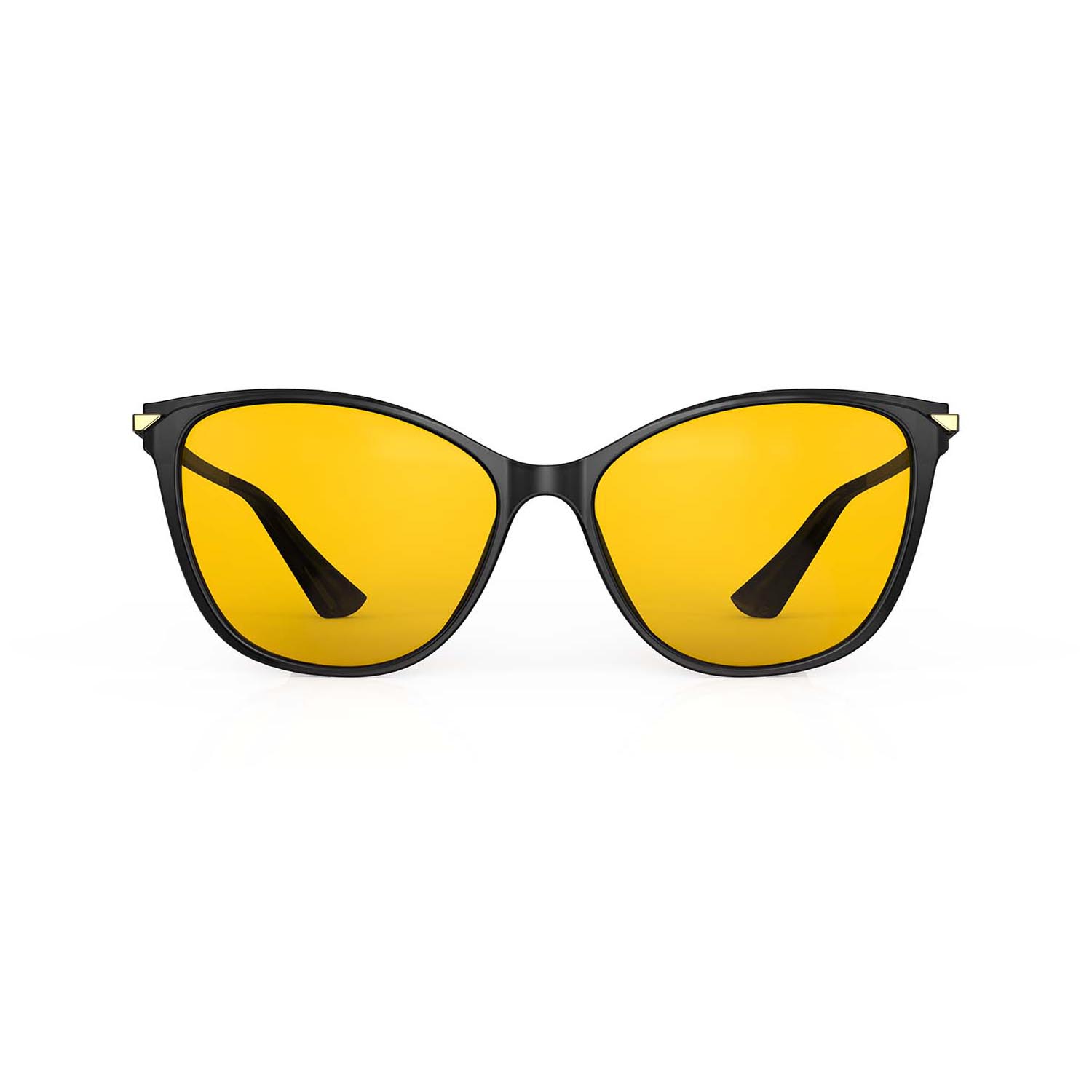 Amber Shield Cat-Eye Light Sensitivity Glasses - Black | Gloojo