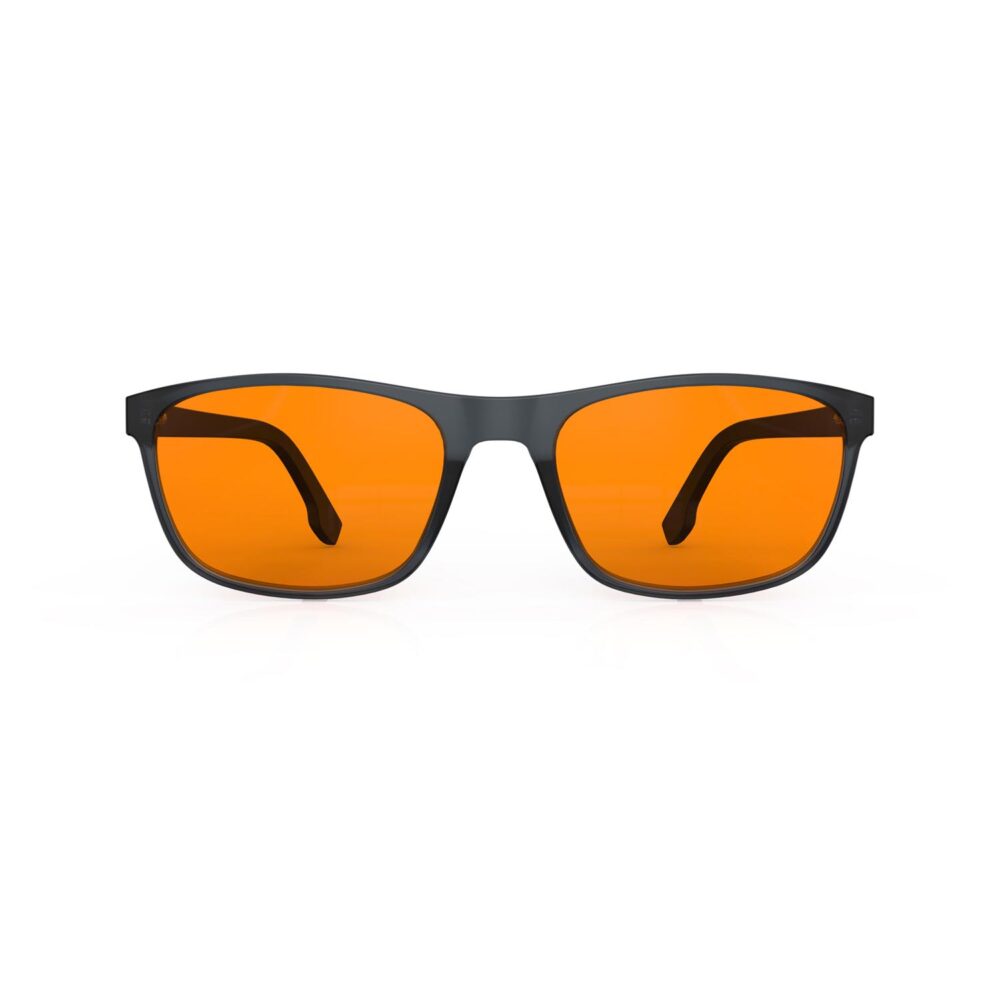Night Ease™ Rectangle Orange Sleep Glasses - Black | Gloojo