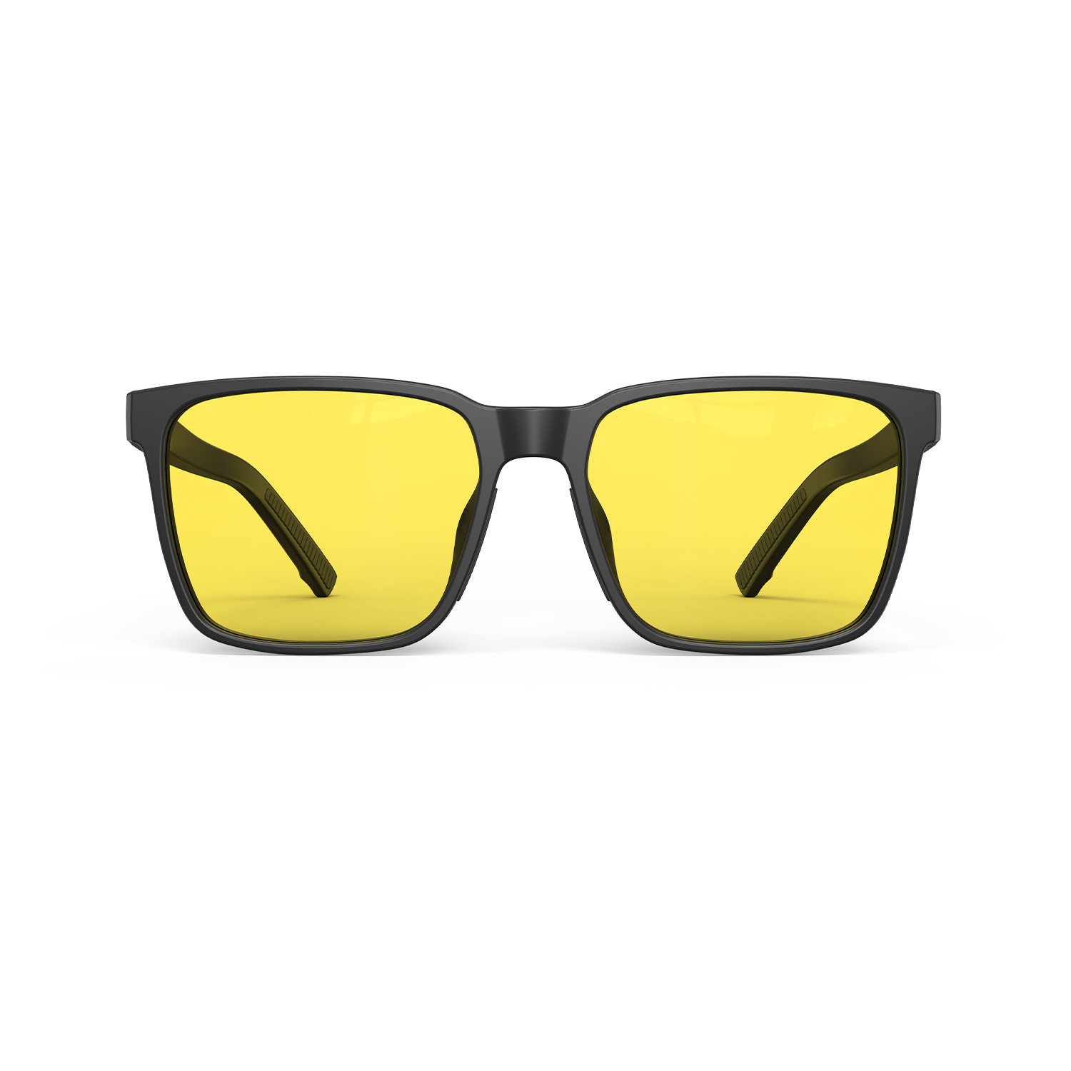 Sun Boost Square Yellow Screen Glasses - Black | Gloojo