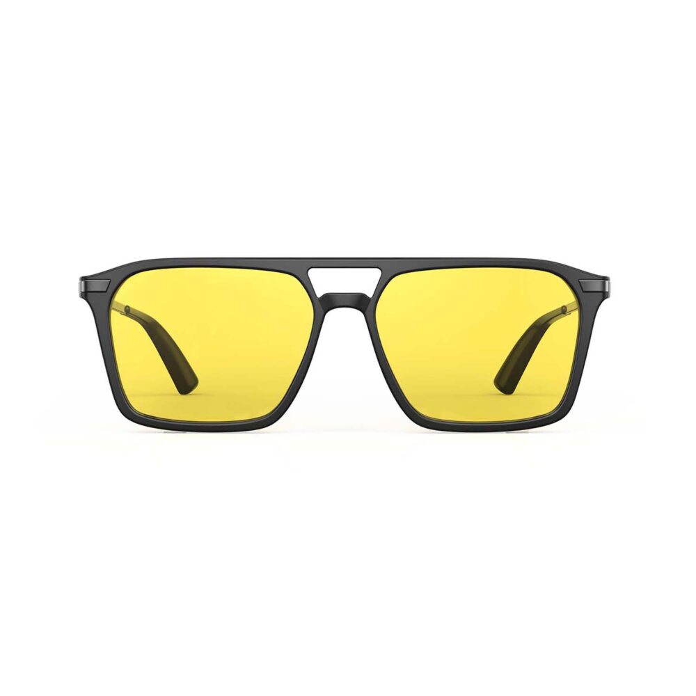 Sun Boost Square Aviator Yellow Screen Glasses | Gloojo