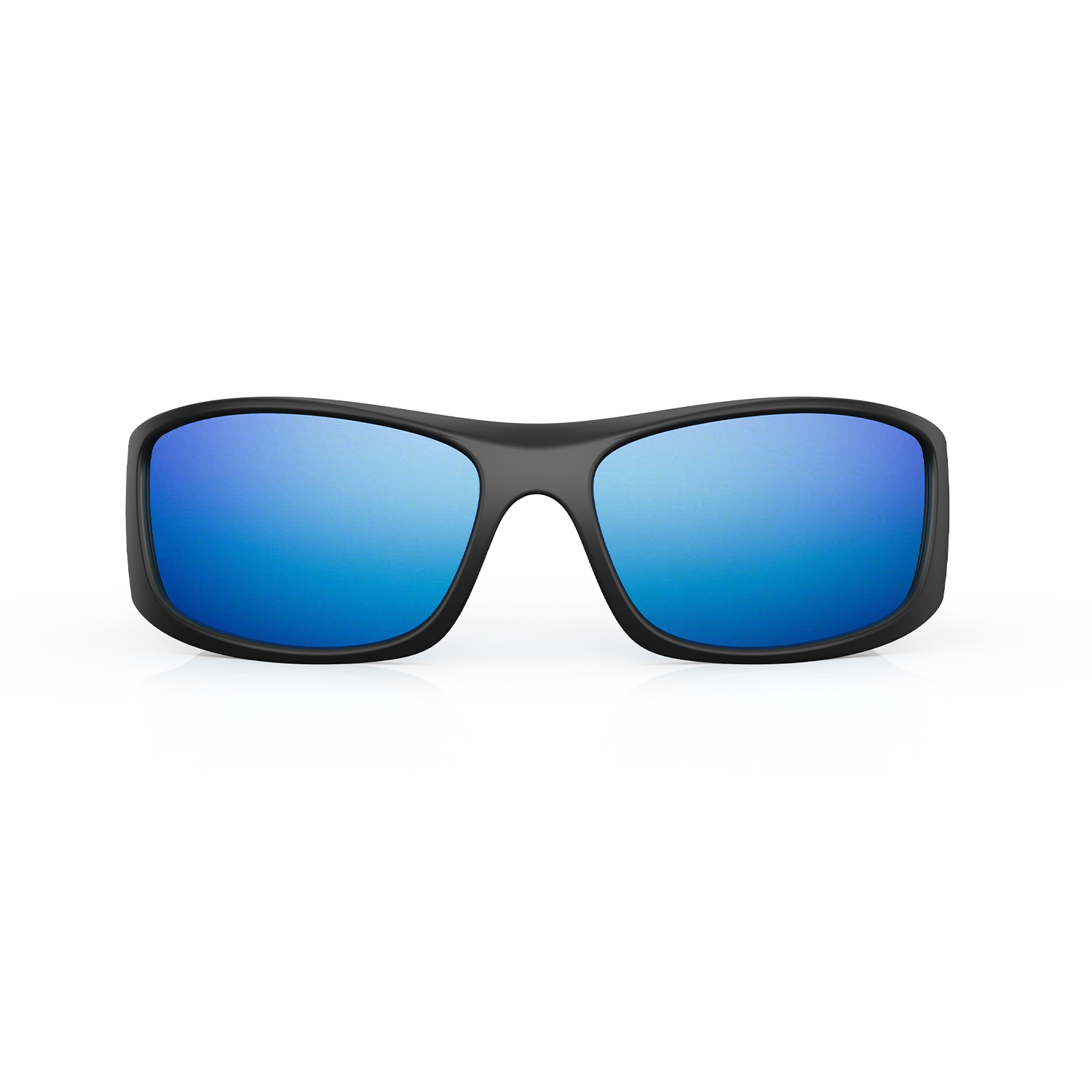 Blue Mirrored Wrap Around Sunglasses | Gloojo